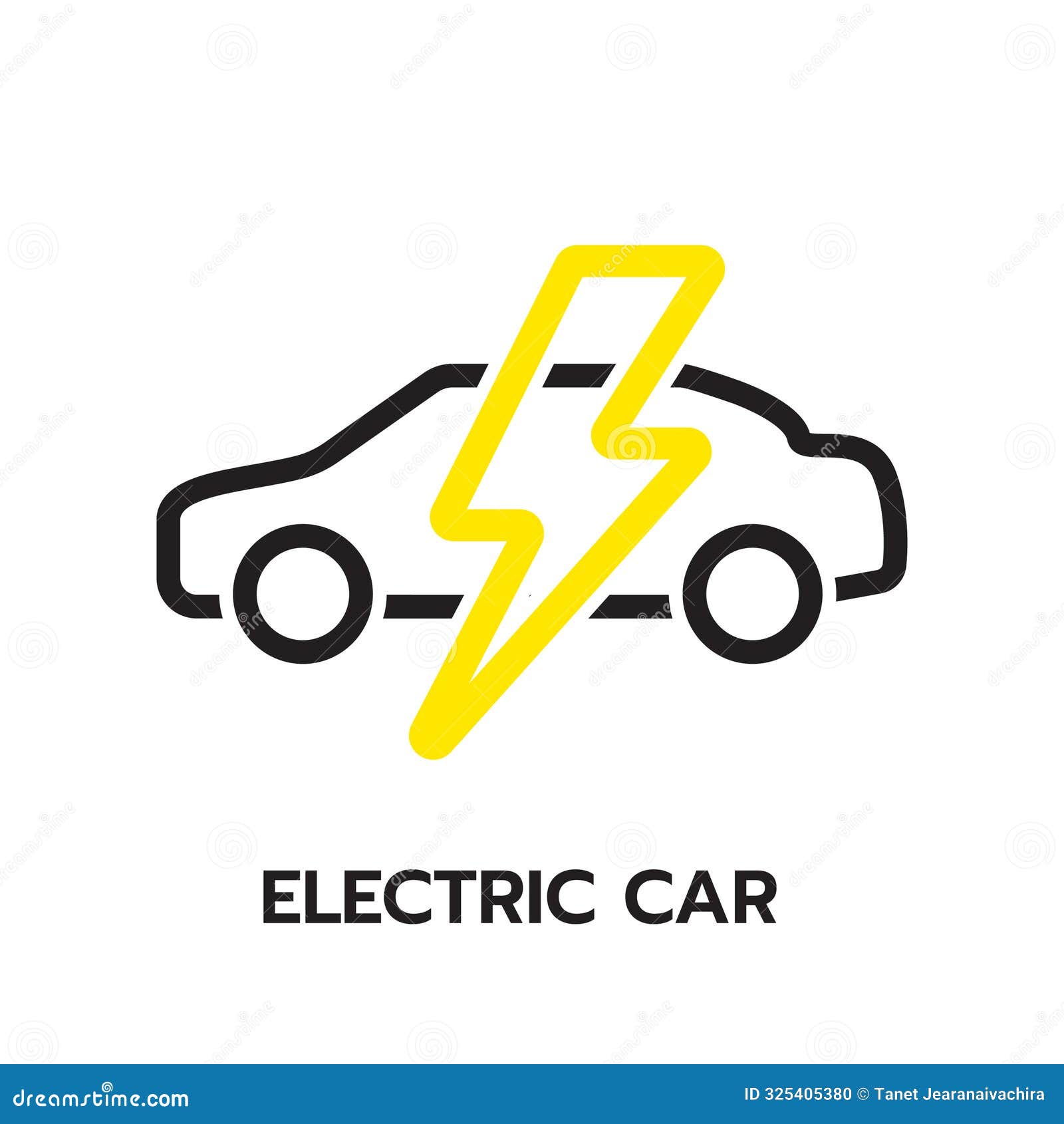 Plug-in Hybrid Electric Vehicles Icon (PHEV Car) Vector Illustration ...