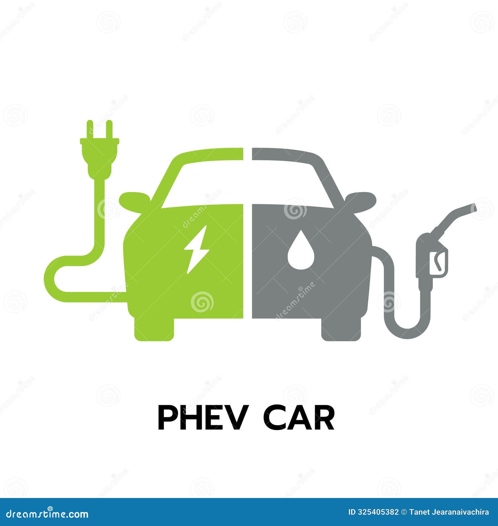 Plug-in Hybrid Electric Vehicles Icon (PHEV Car) Stock Vector ...