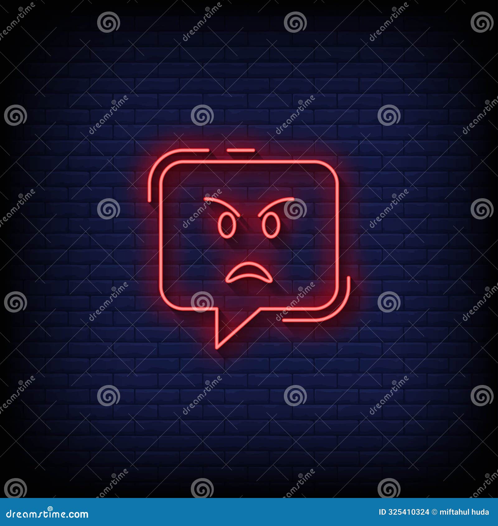 Rage Emoji Symbol Neon Sign Vector Stock Illustration - Illustration of ...