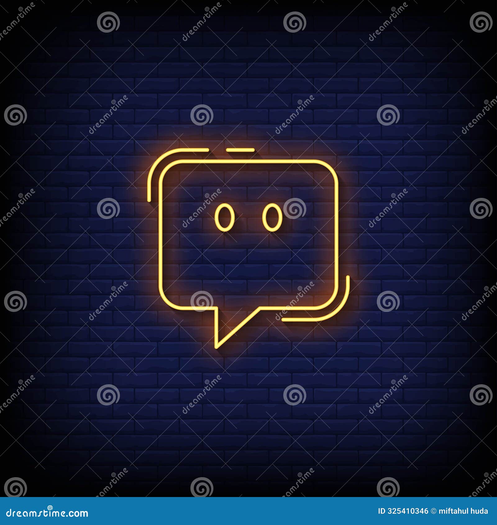 No Mouth Emoji Symbol Neon Sign Vector Stock Illustration ...