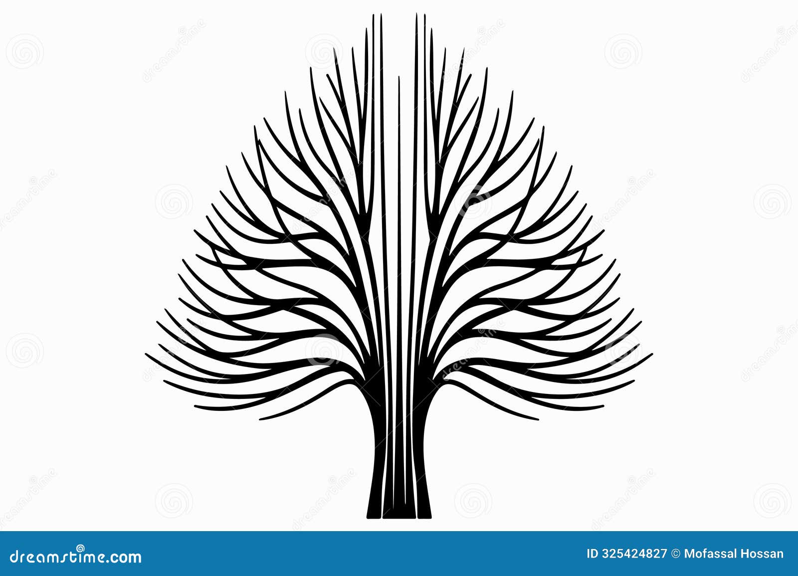 A Beautiful Leafless Tree Vector Silhouette Illustration 3 Stock Vector ...
