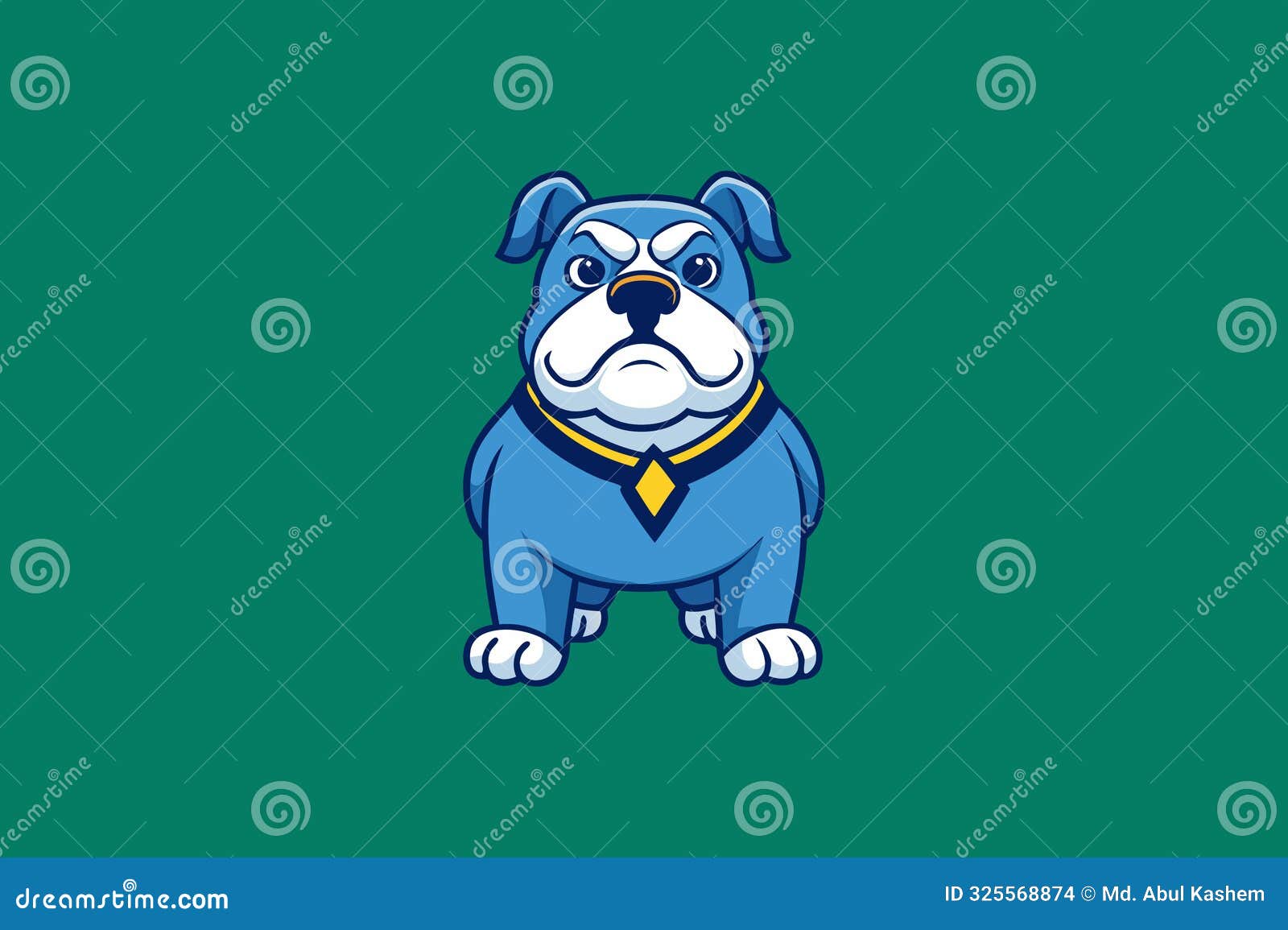 Bulldog Retro Vintage Vector Artwork for Logo. Stock Illustration ...