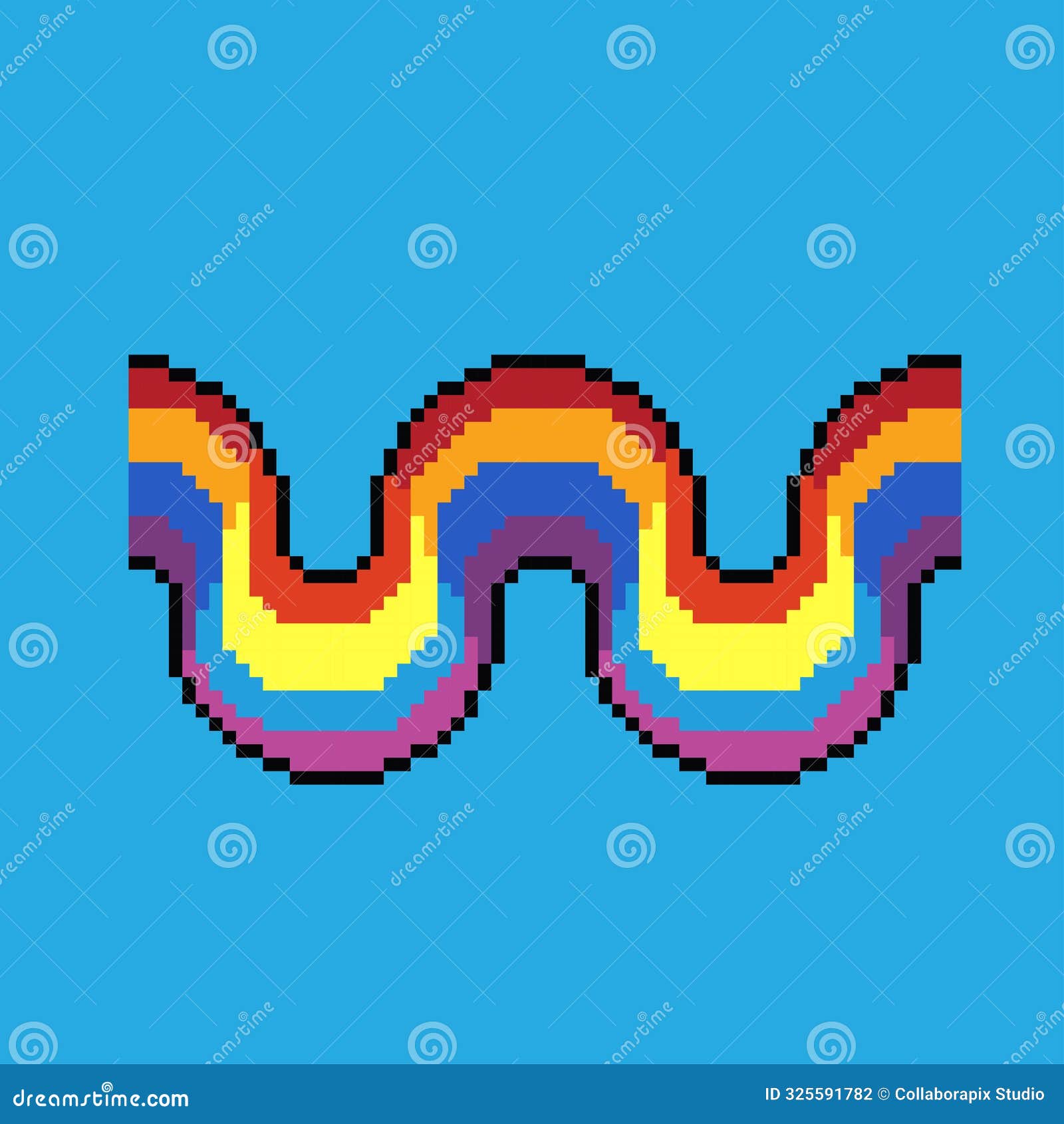 Pixel Art Rainbow Illustration Vector for Game Stock Vector ...