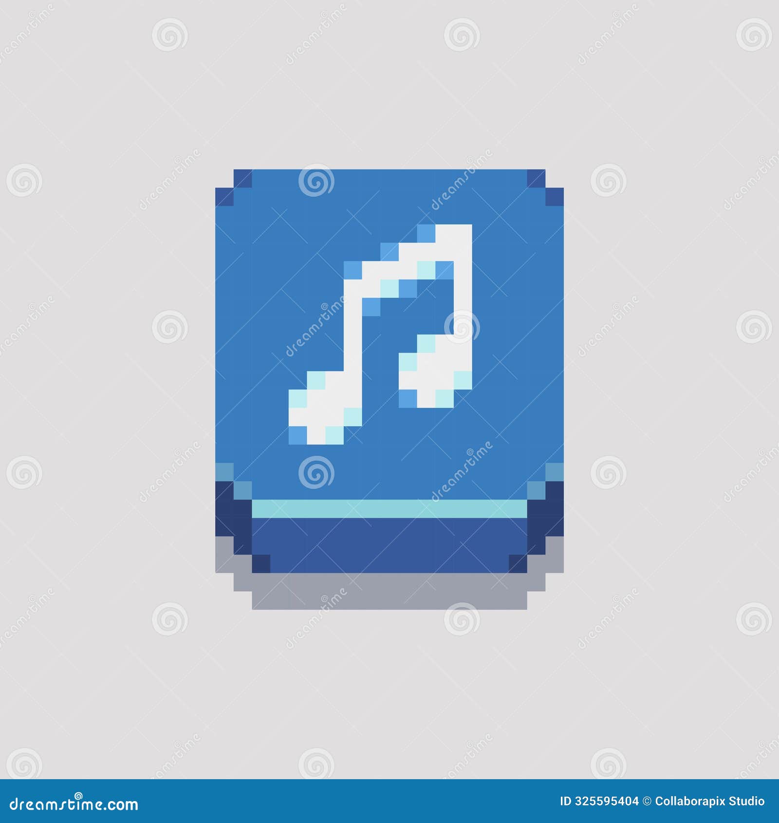 Pixel Art Music Icon Illustration Vector for Game Stock Illustration ...
