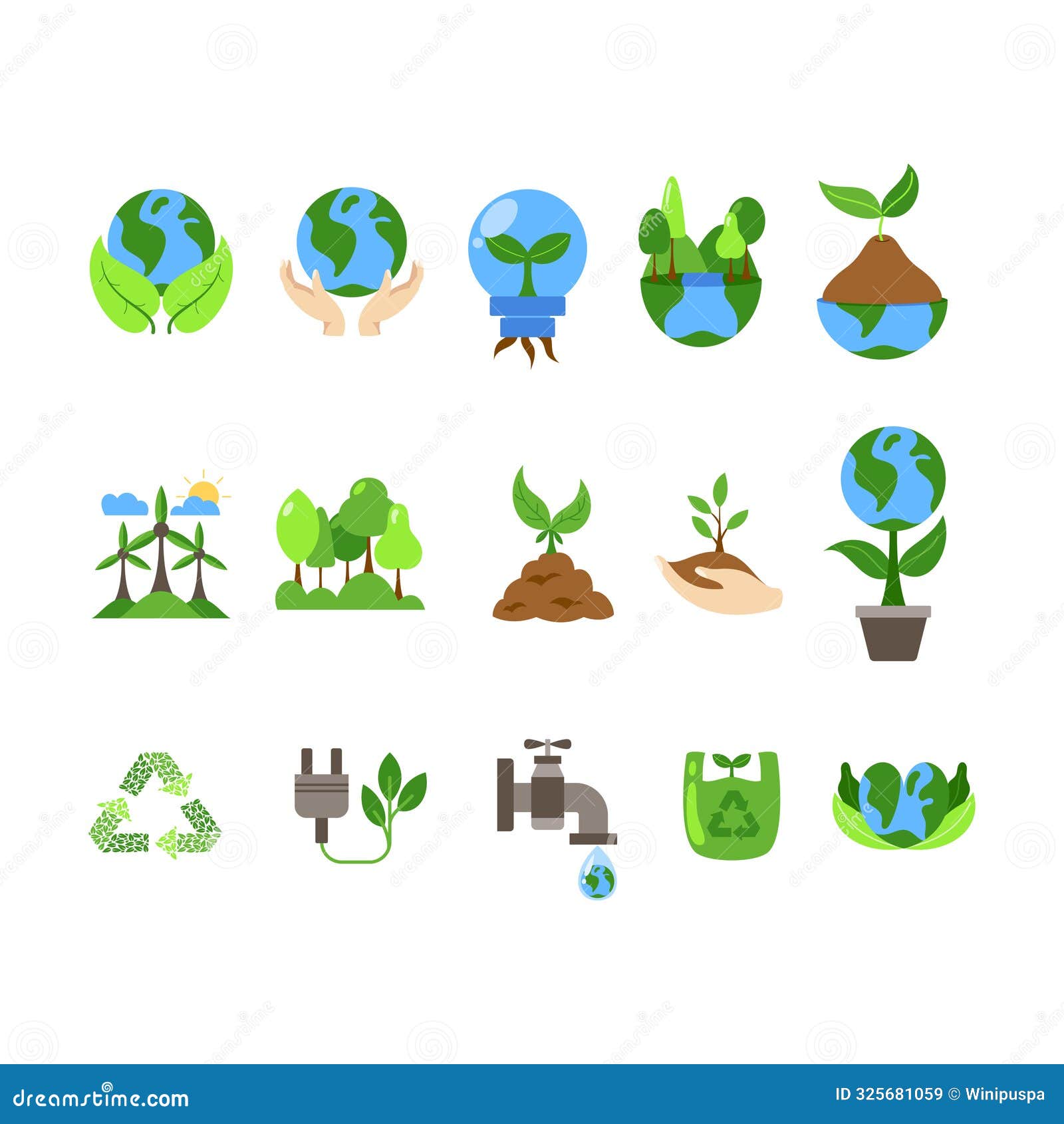 Earth Day Elements stock illustration. Illustration of recycling ...
