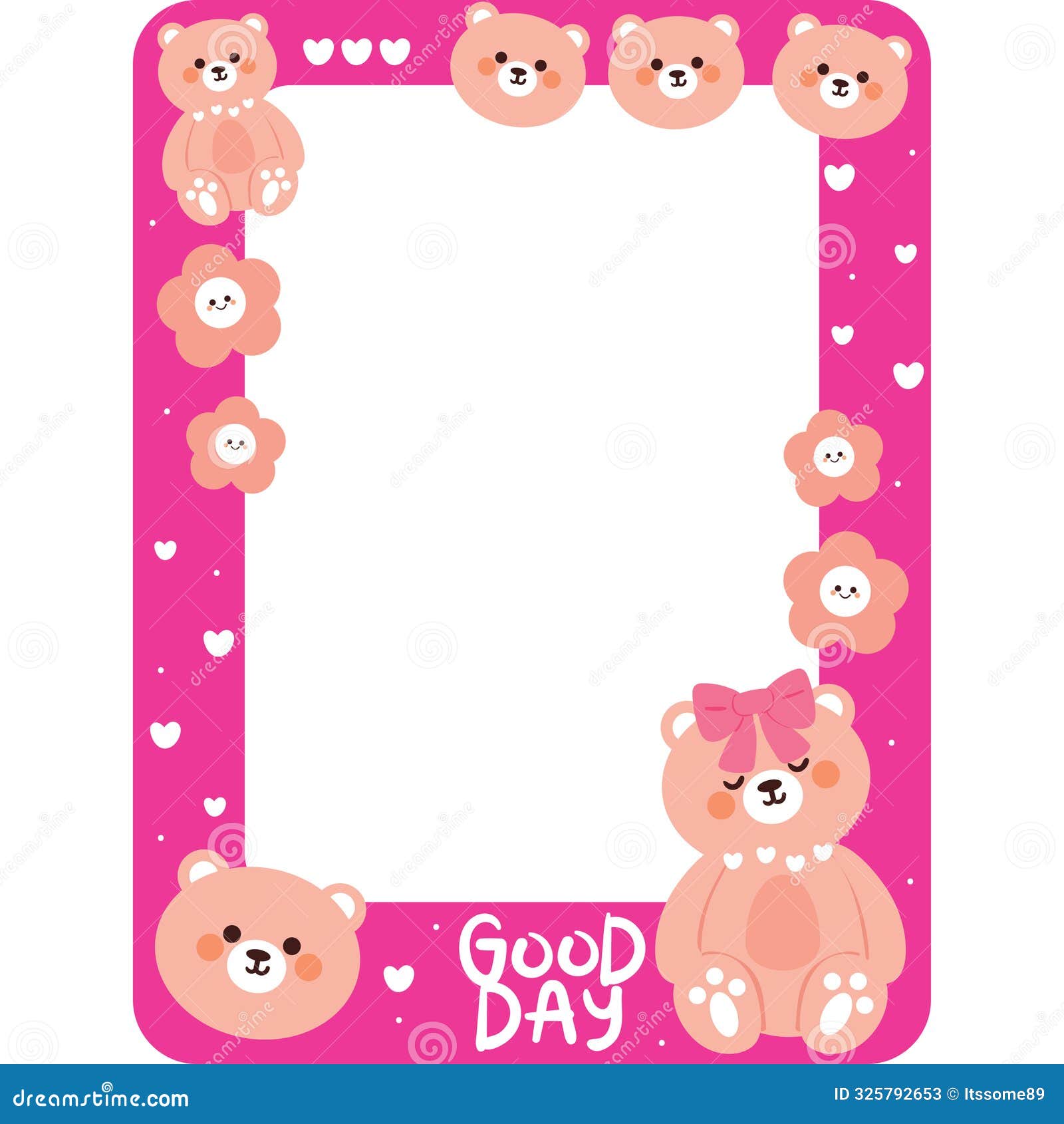 Hand Drawing Cartoon Cute Frame with Animal Doodle Sticker Stock ...