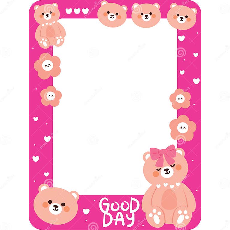 Hand Drawing Cartoon Cute Frame with Animal Doodle Sticker Stock ...