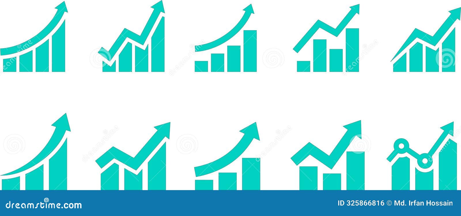 Growing Graphic Chart Icon Set of 10 Design Element Stock Illustration ...