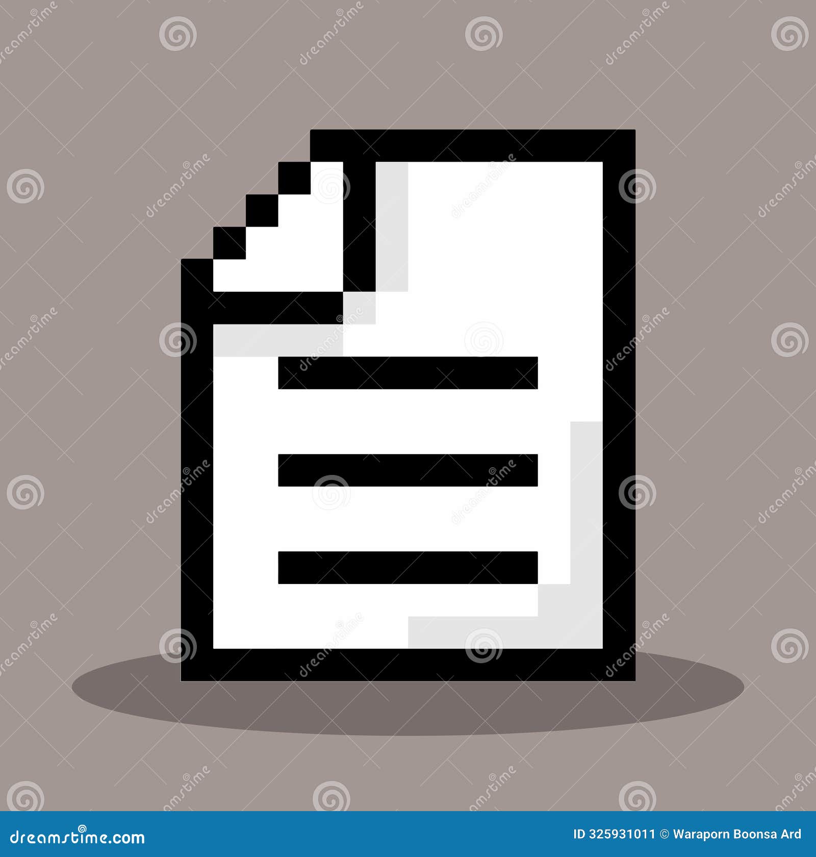 Pixel Art Paper Vector Game 8 Bit Icon Logo. Stock Vector ...