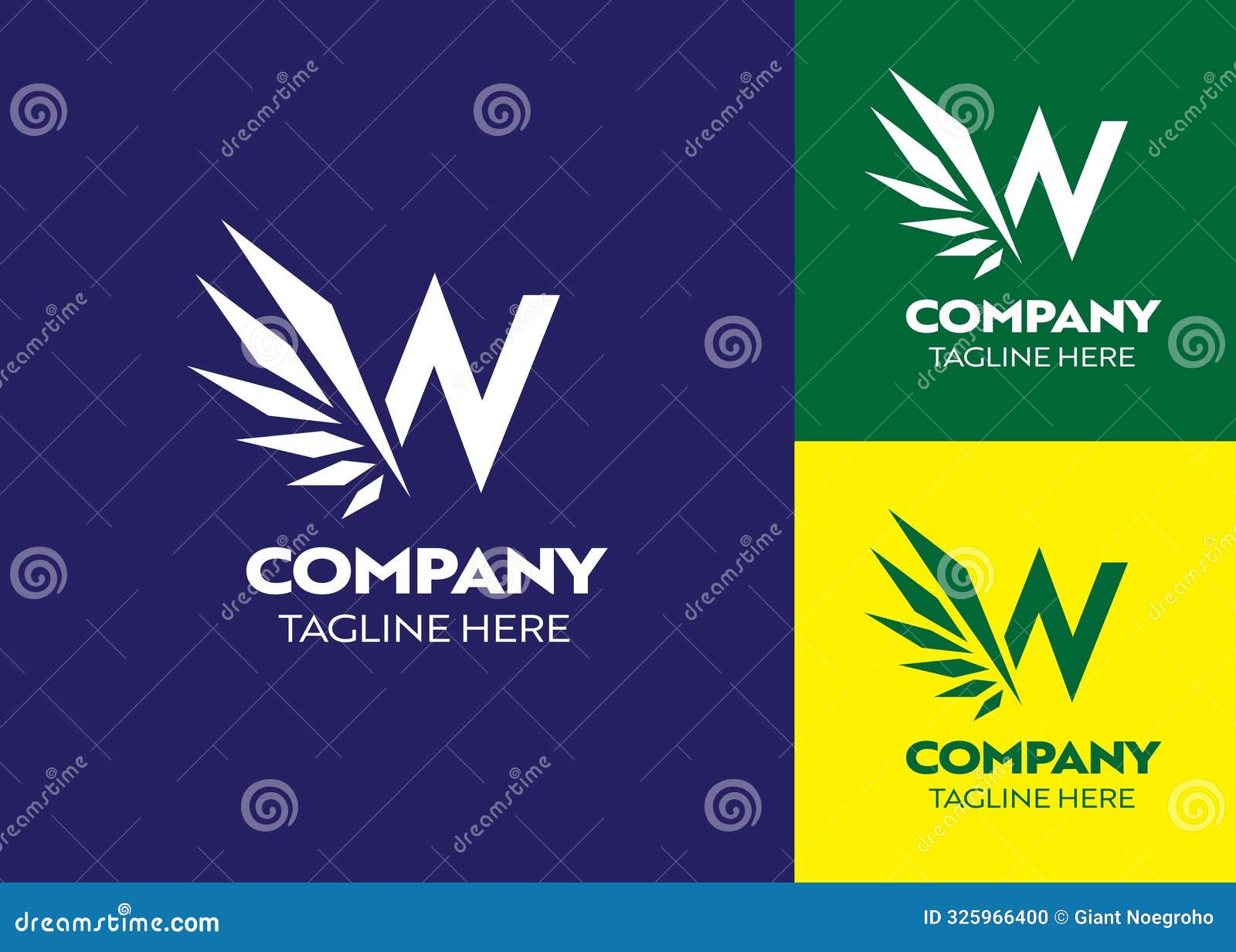 Bird Wing Logo, Elegant, Sleek and Luxury, W Letter Stock Vector ...