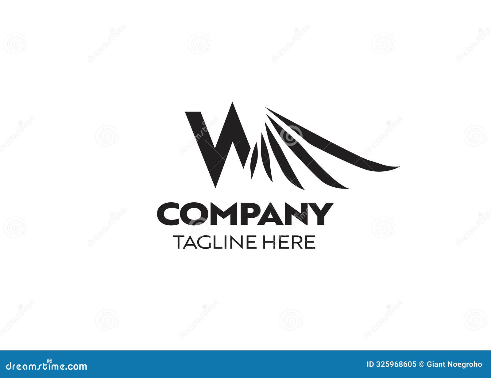Bird Wing Logo, Elegant, Sleek and Luxury, W Letter Stock Illustration ...