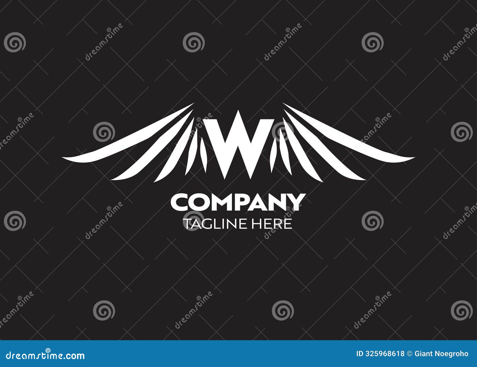 Bird Wing Logo, Elegant, Sleek and Luxury, W Letter Stock Illustration ...