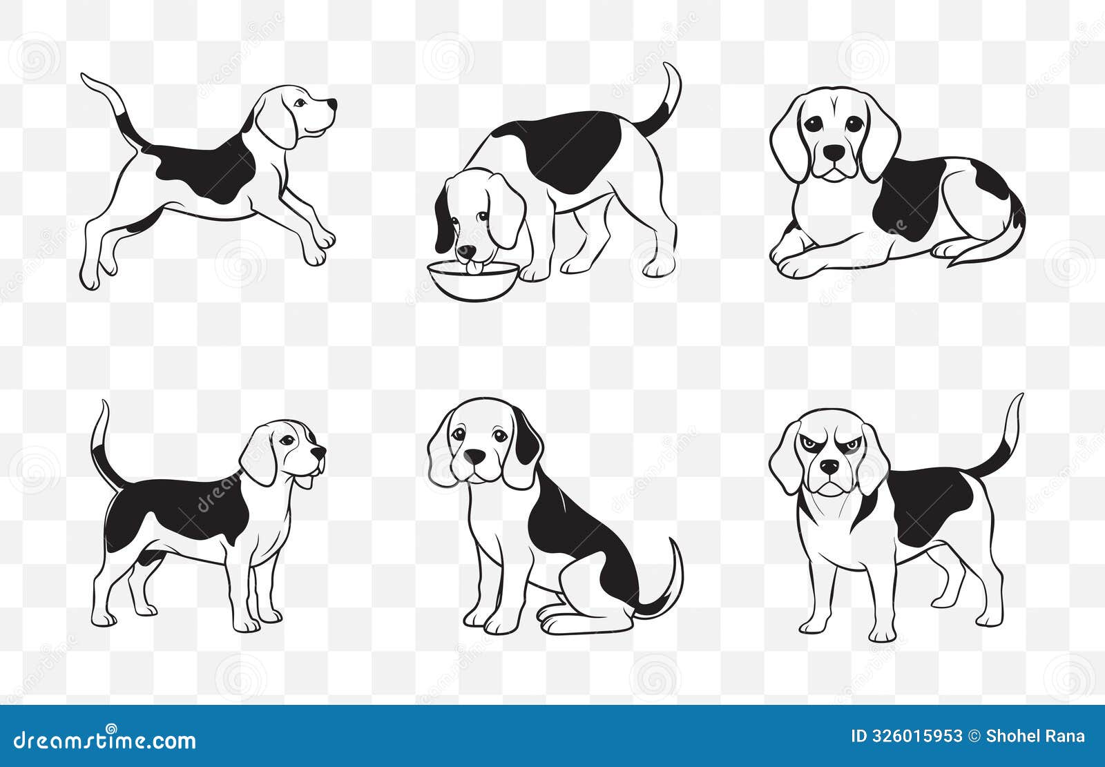 Print Ultimate Beagle Line Art Vector Set for Stunning Designs Stock ...