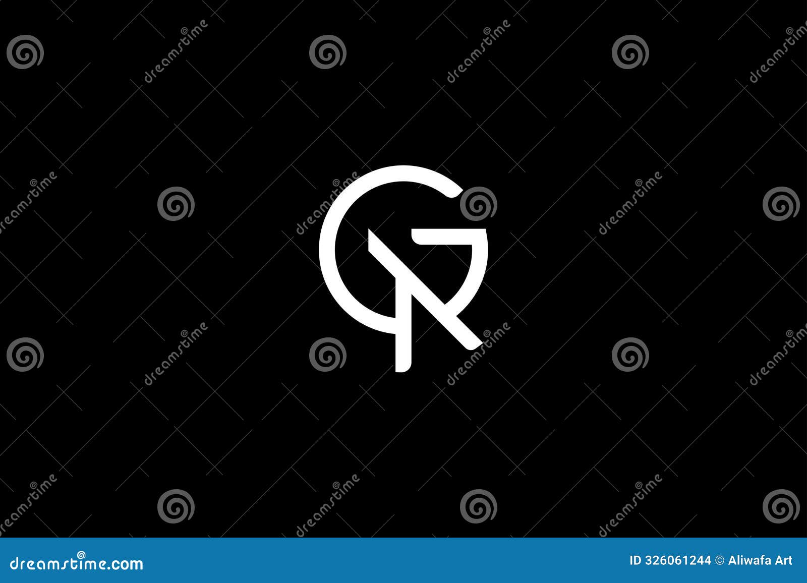 Sleek and Modern GR Monogram Logo Stock Vector - Illustration of ...
