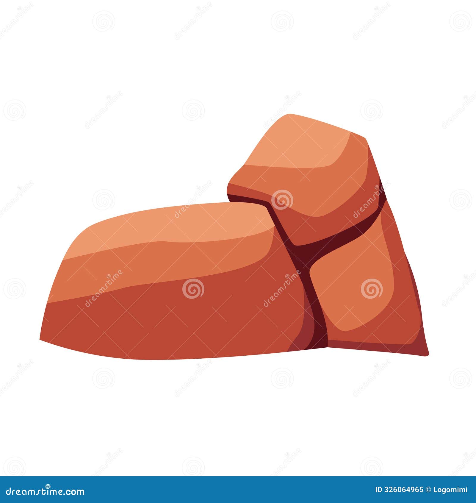 Brown Red Desert Rock Stone Vector Illustration, Nature Landscape ...