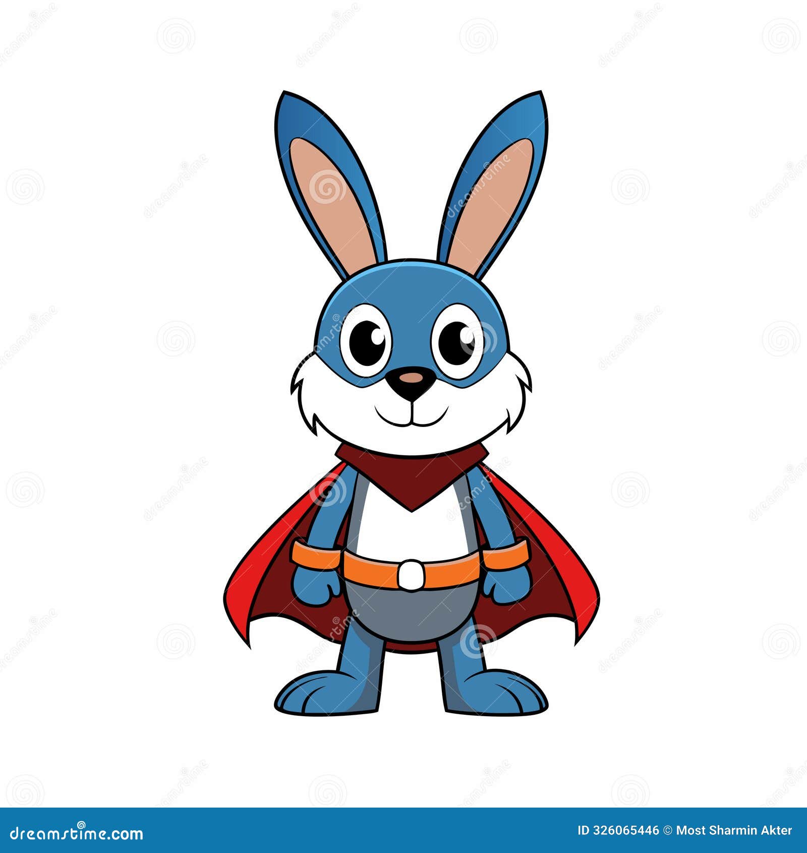 Cute Rabbit Superhero Cartoon Vector Illustration Stock Illustration ...
