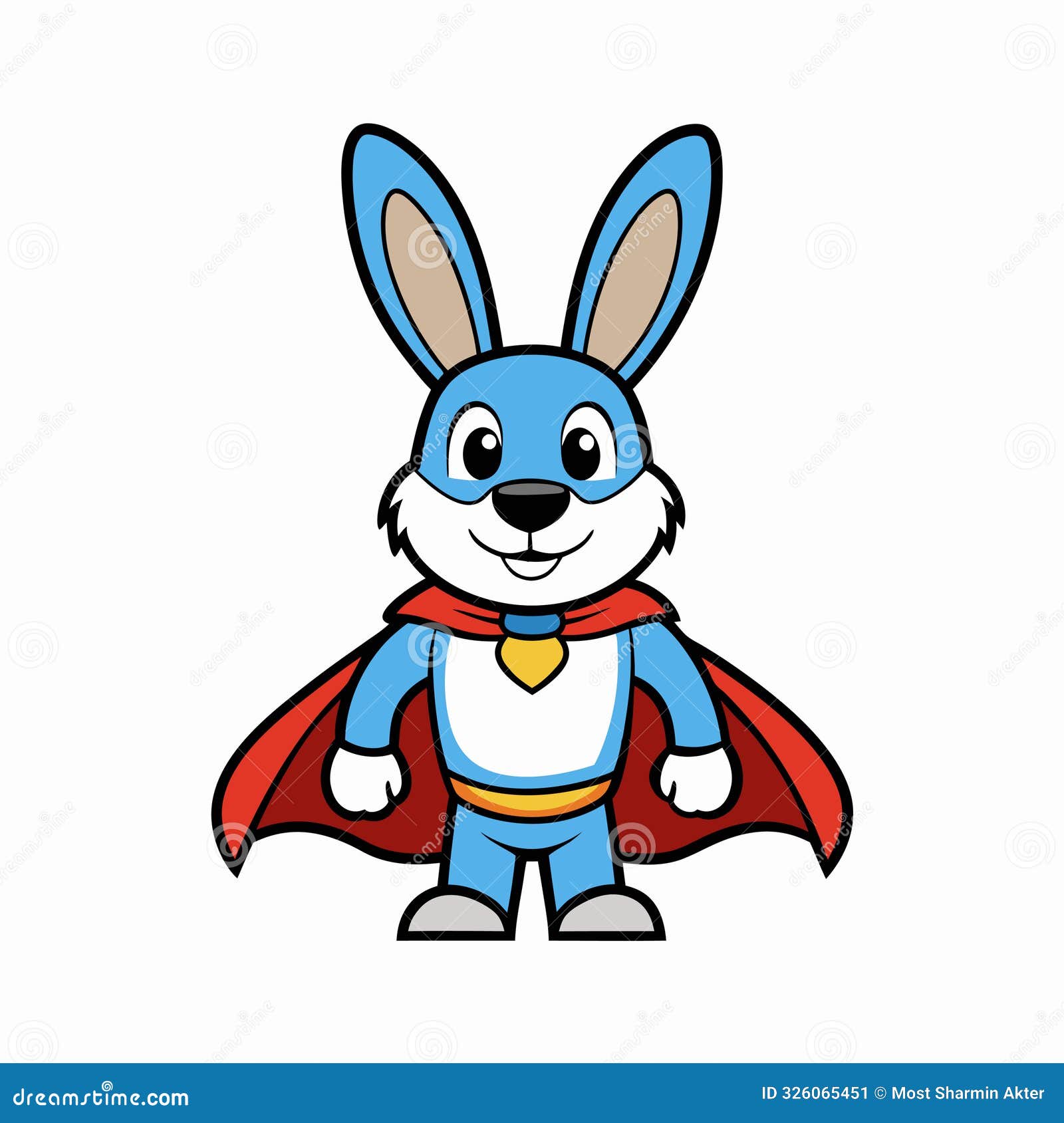 Cute Rabbit Superhero Cartoon Vector Illustration Stock Illustration ...