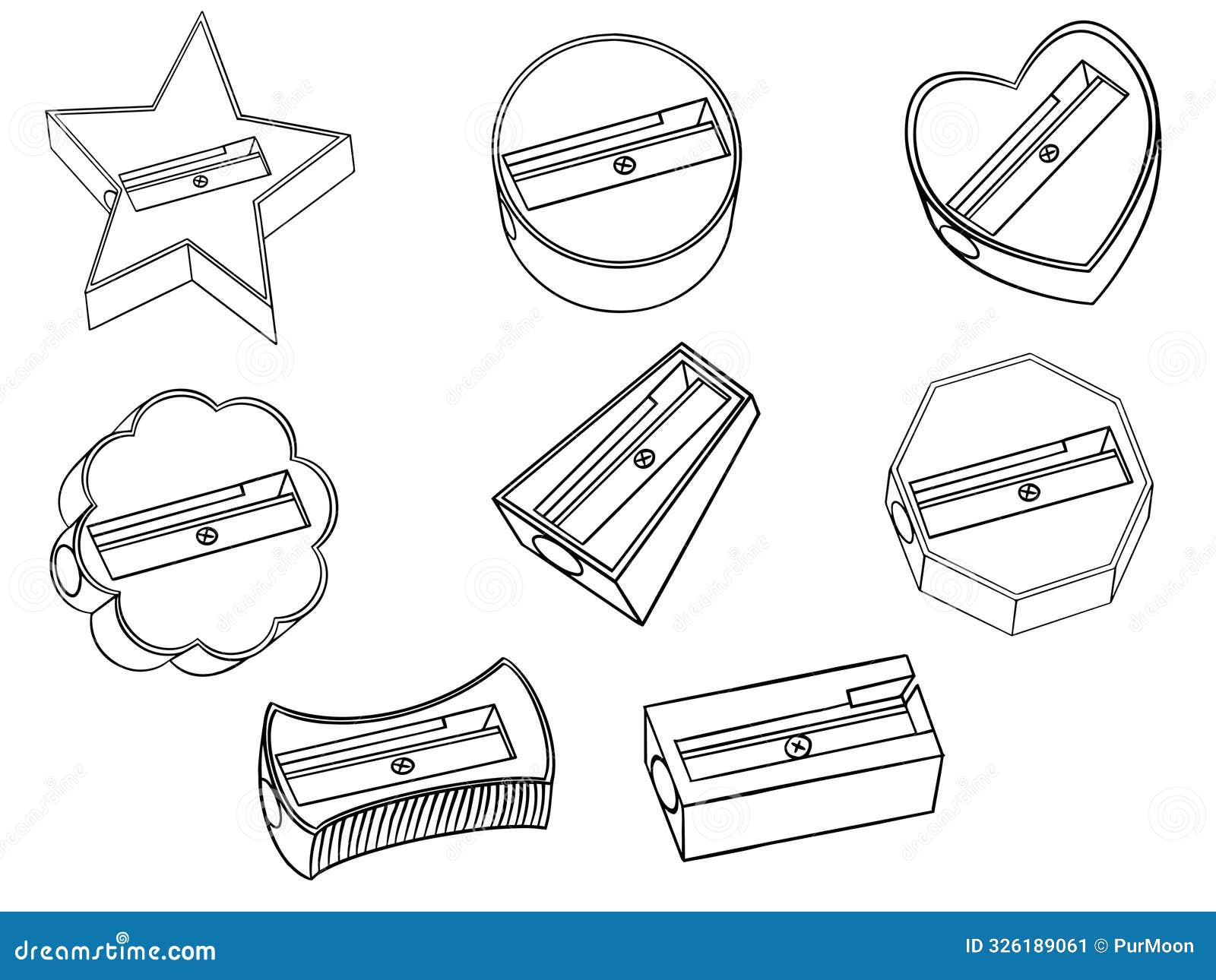 Pencil Sharpener Line Art Illustration. Pencil Sharpener Stationary ...