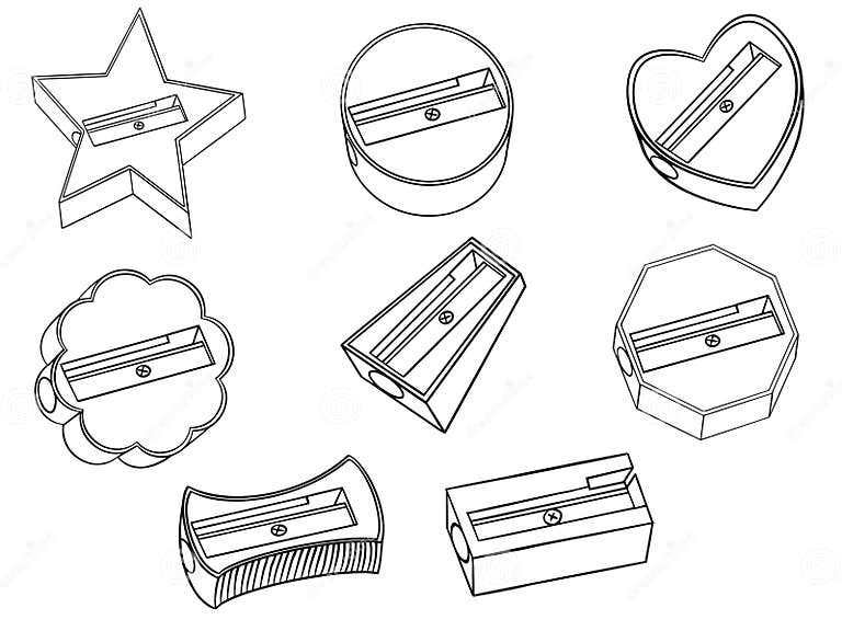 Pencil Sharpener Line Art Illustration. Pencil Sharpener Stationary ...