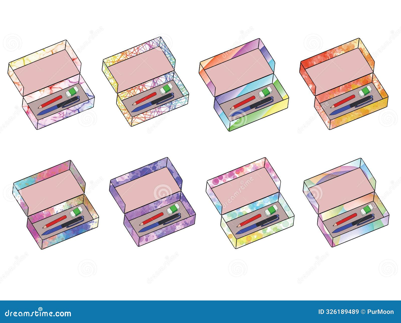 Pencil Box Clip Art Illustration. Pencil Box Stationary Stock ...