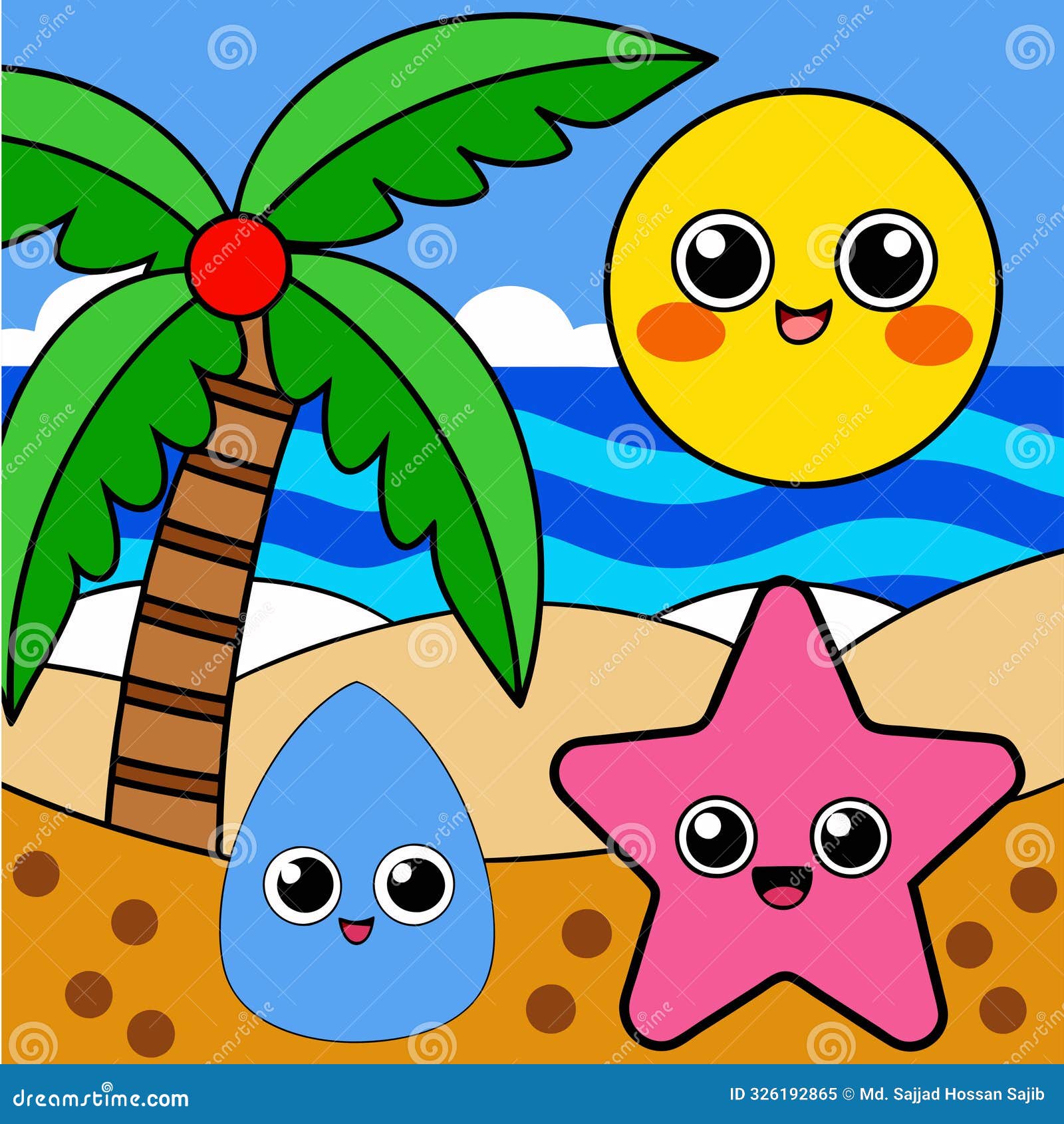 Cartoon Summer Time Banner Template , Illustration Clipart Painting ...