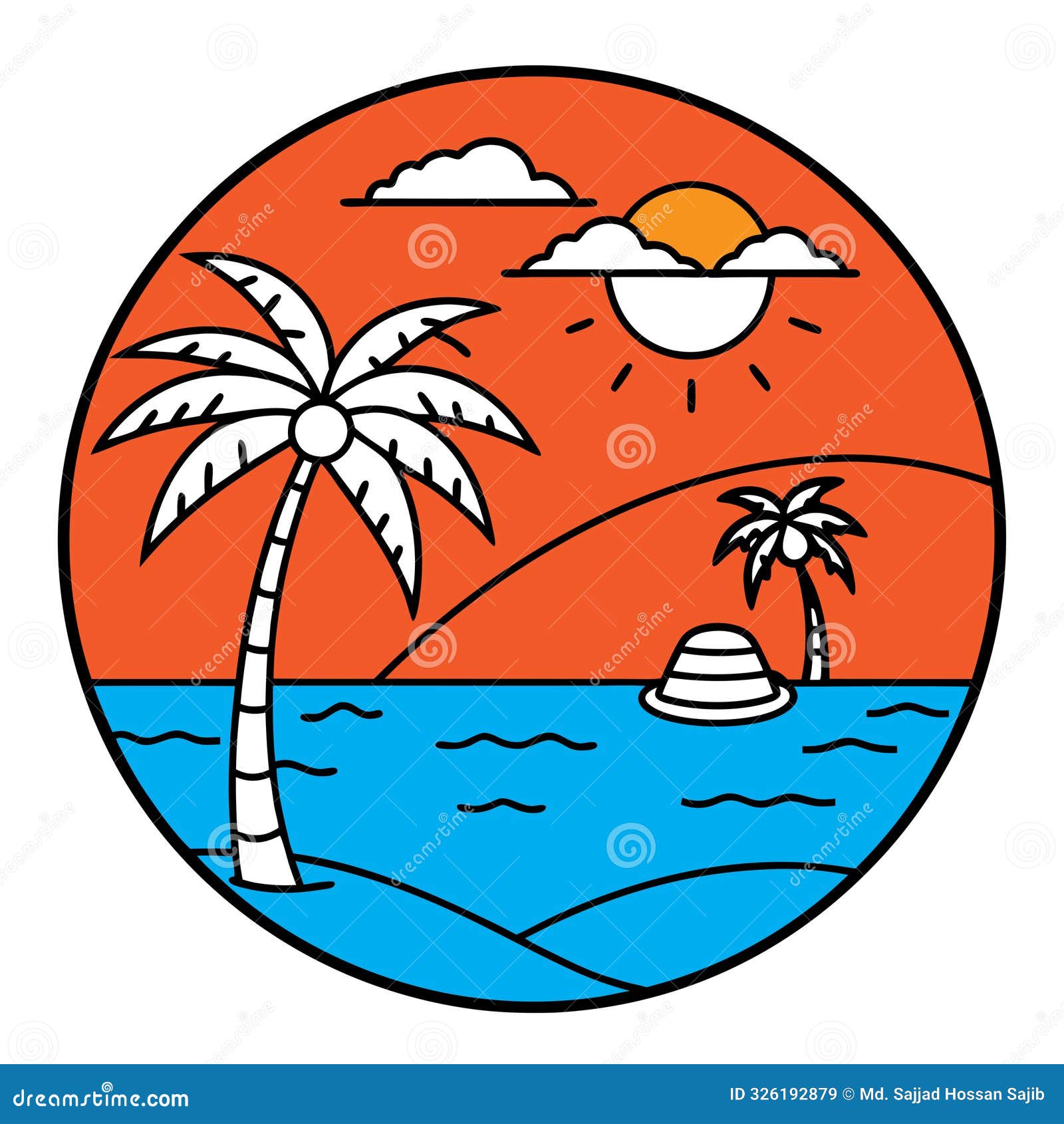 Cartoon Summer Time Banner Template , Illustration Clipart Painting ...