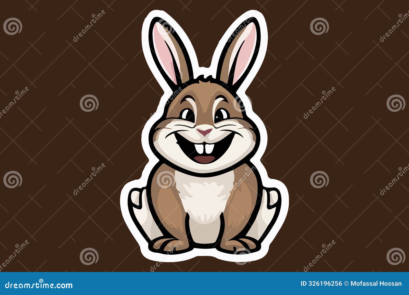 A Happy Rabbit Sticker Vector Illustration 1 Stock Illustration ...