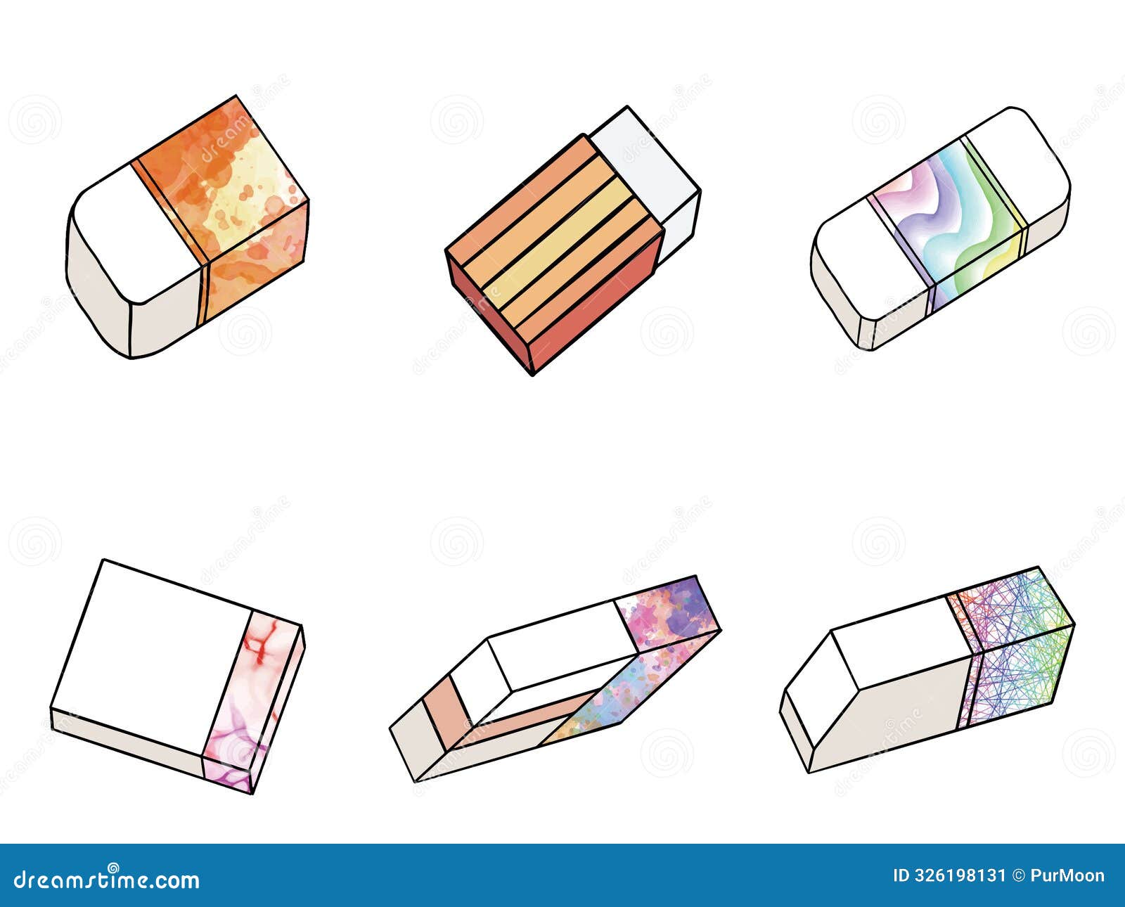 Erase Stationery Clip Art Illustration. Stationery Set Icon Stock ...