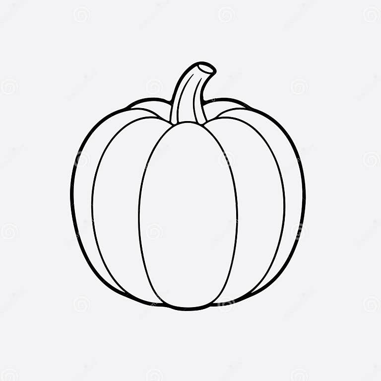 Contemporary Pumpkin Outline Vector Stock Illustration - Illustration ...