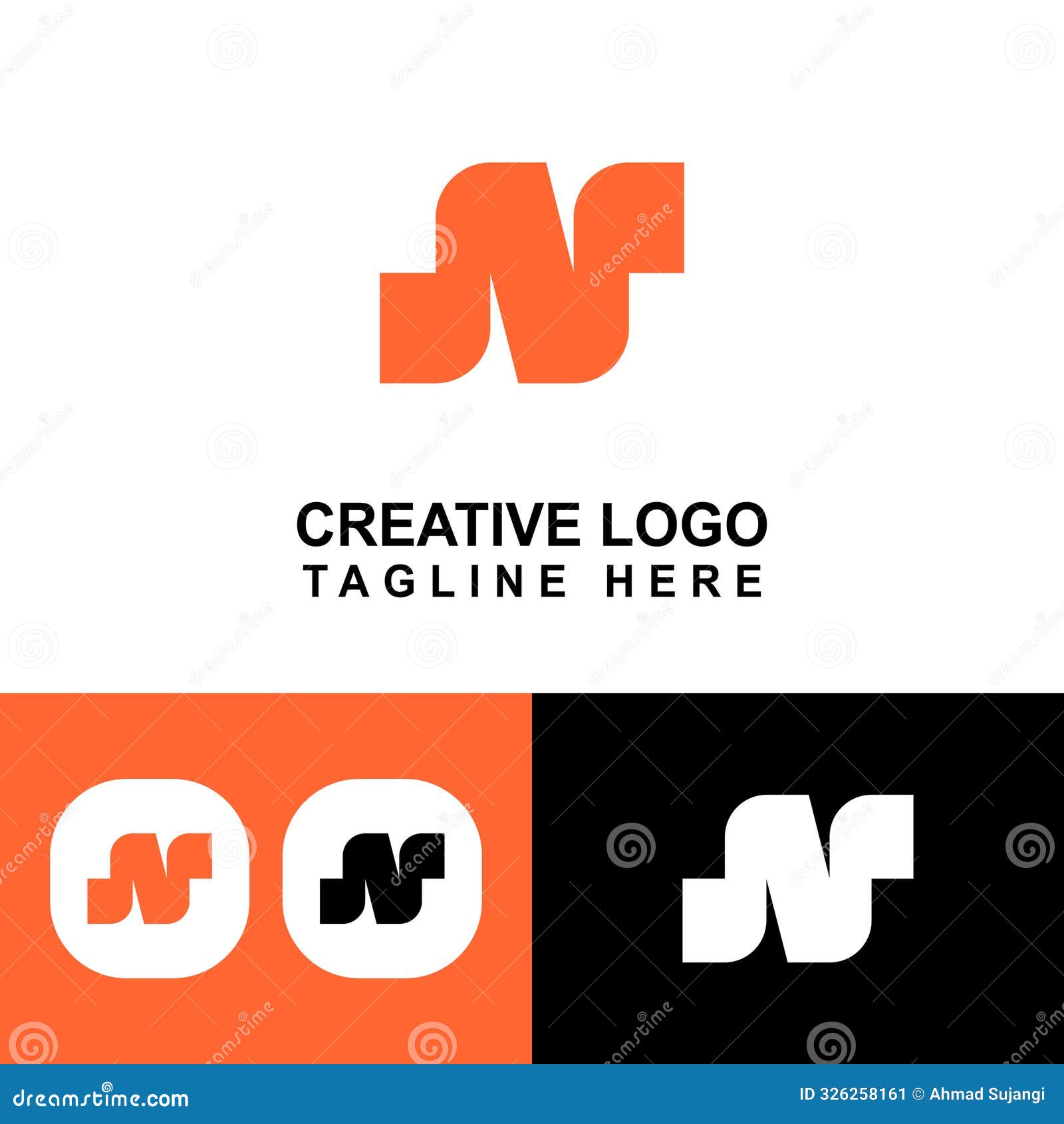 Amazing Logo Design with Text N. Stock Vector - Illustration of ...