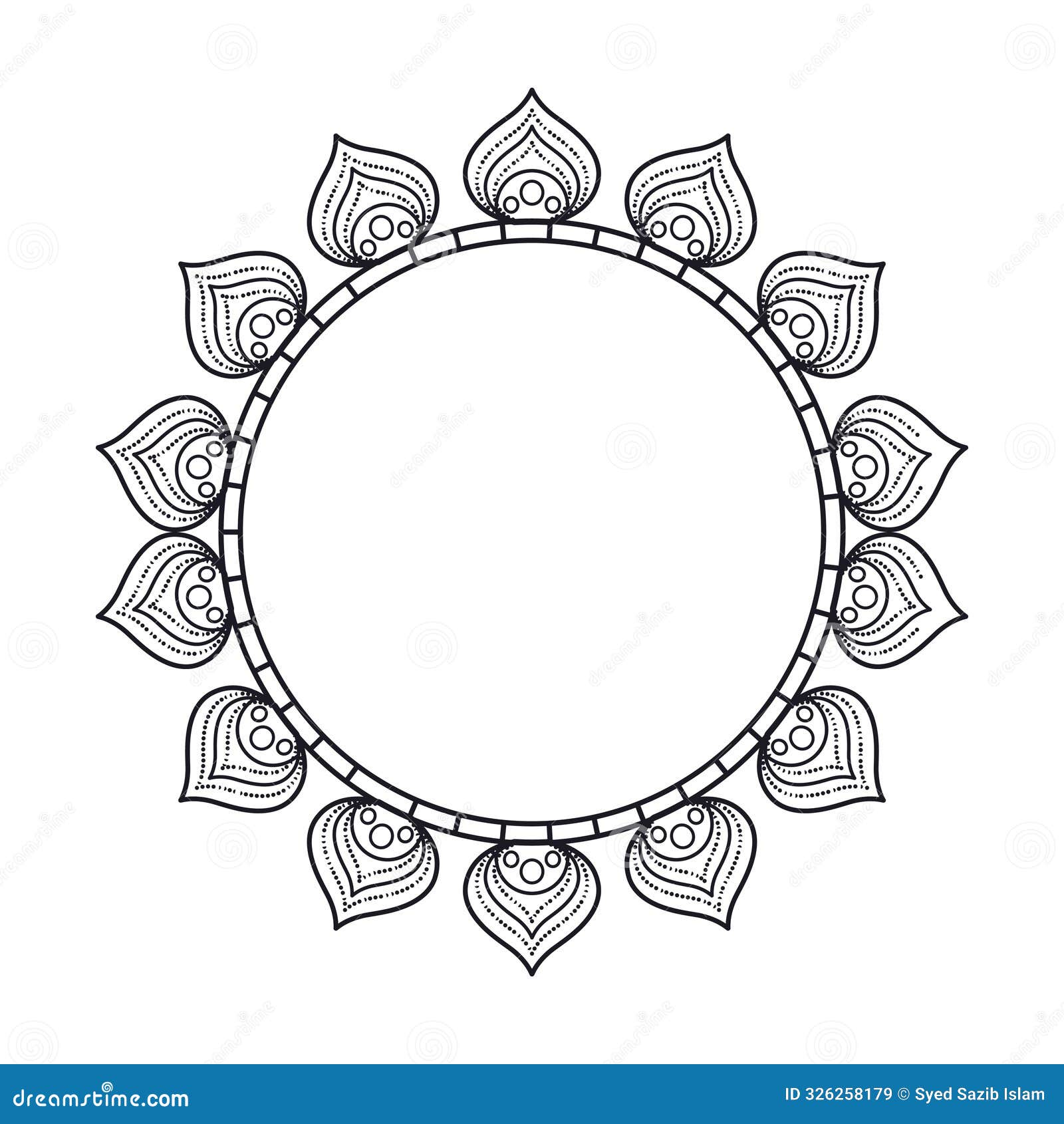 Simple Mandala Design for Coloring Vector Floral Geometric Ornamental ...