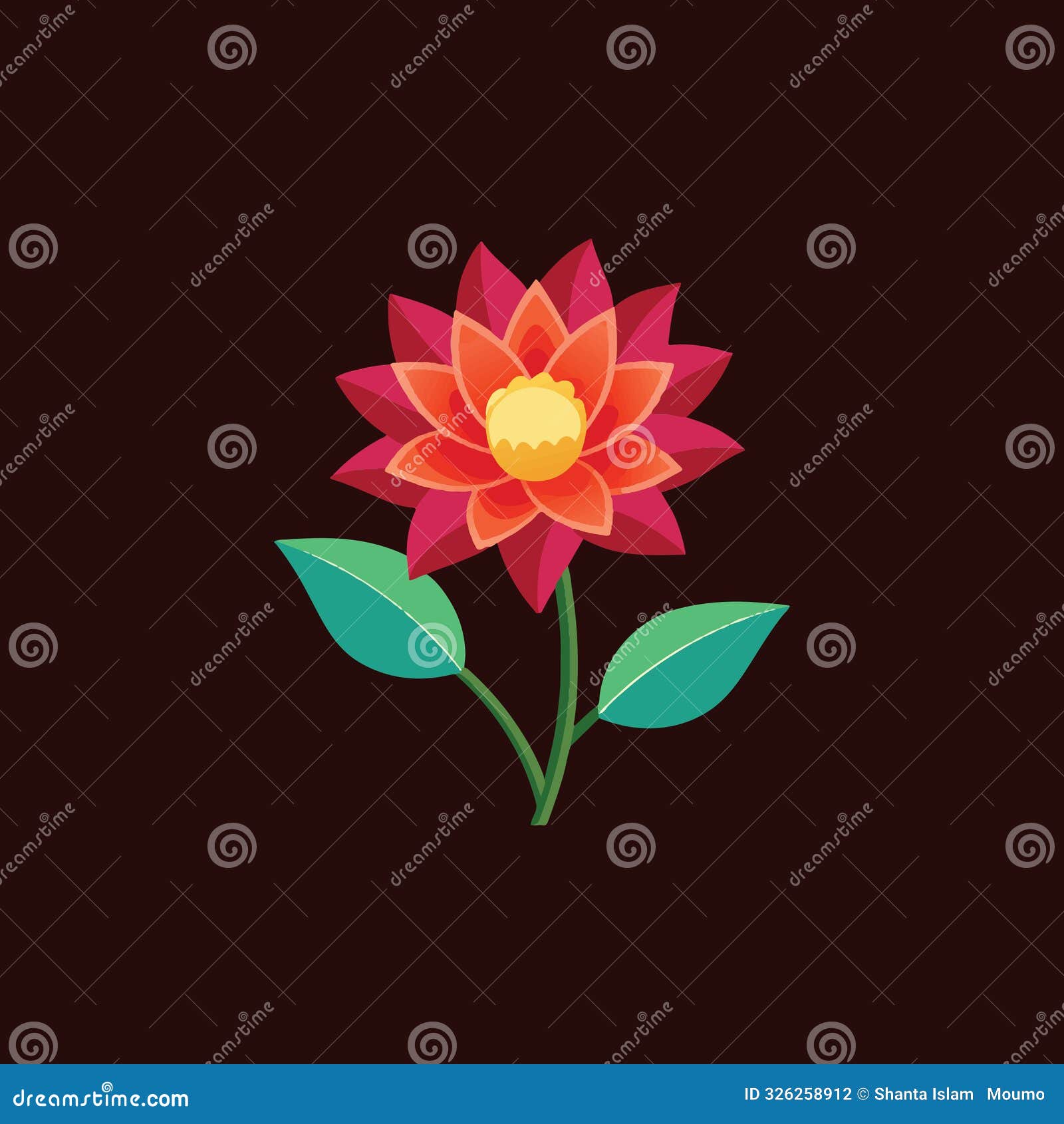 Vectorized Flower Patterns Illustrated in Color Stock Illustration ...