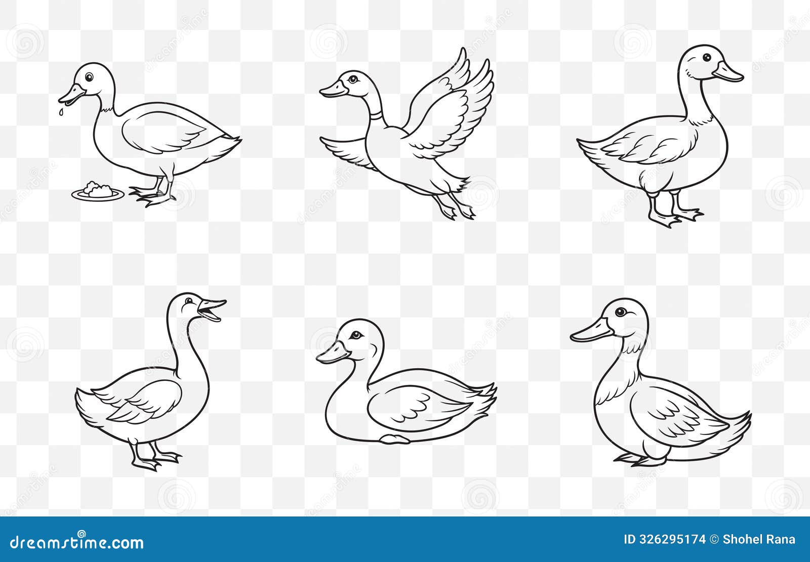 Comprehensive Duck Line Art Vector Set for Creative Projects and ...