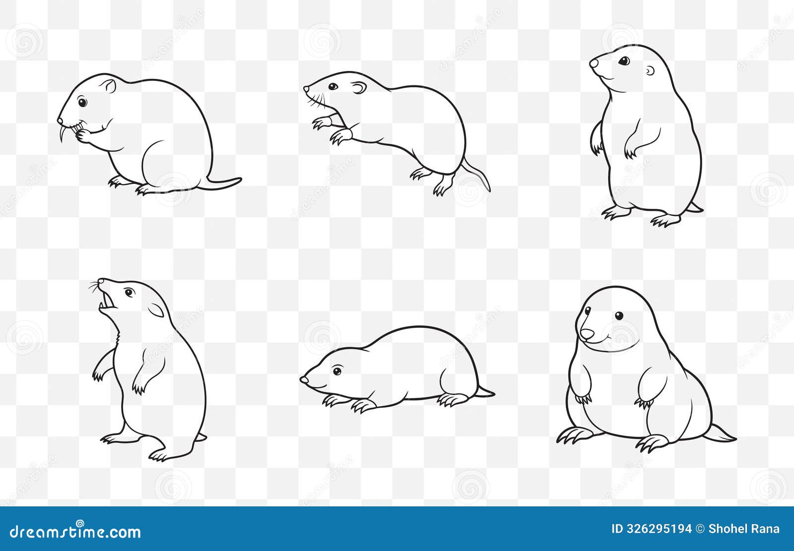 Print Comprehensive Mole Line Art Vector Set for Creative Projects and ...