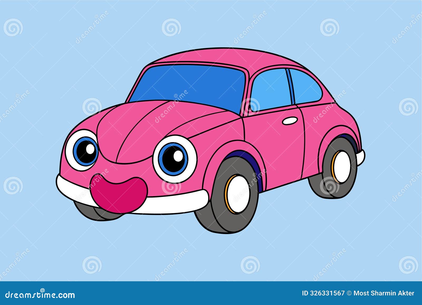 Funny Car Emoticon Vector Illustration Stock Illustration ...