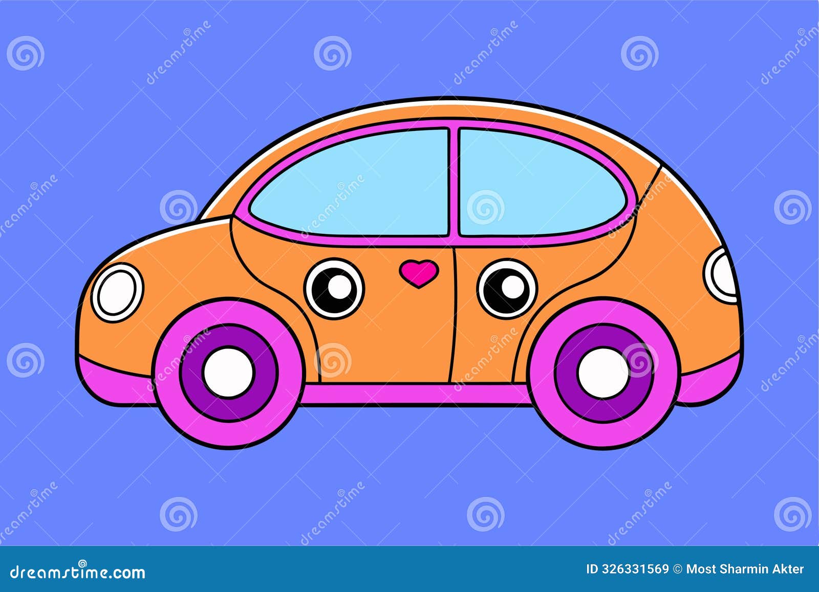 Funny Car Emoticon Vector Illustration Stock Vector - Illustration of ...