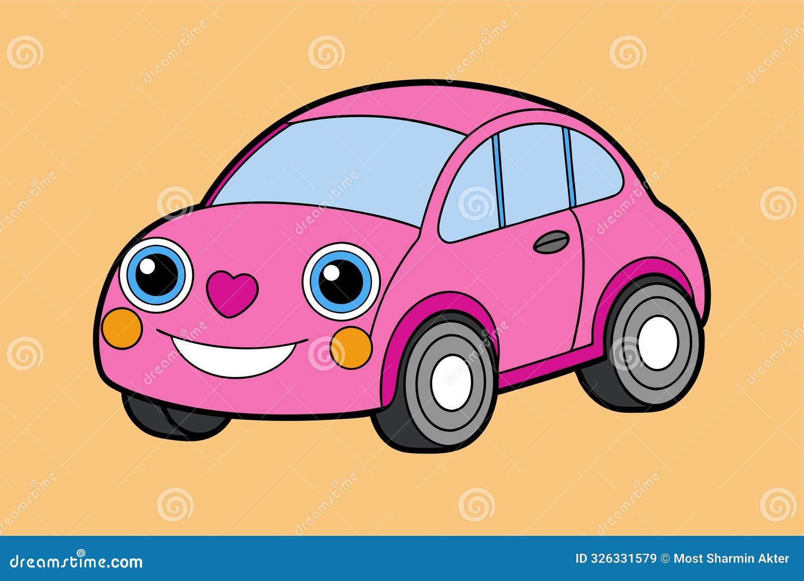 Funny Car Emoticon Vector Illustration Stock Vector - Illustration of ...
