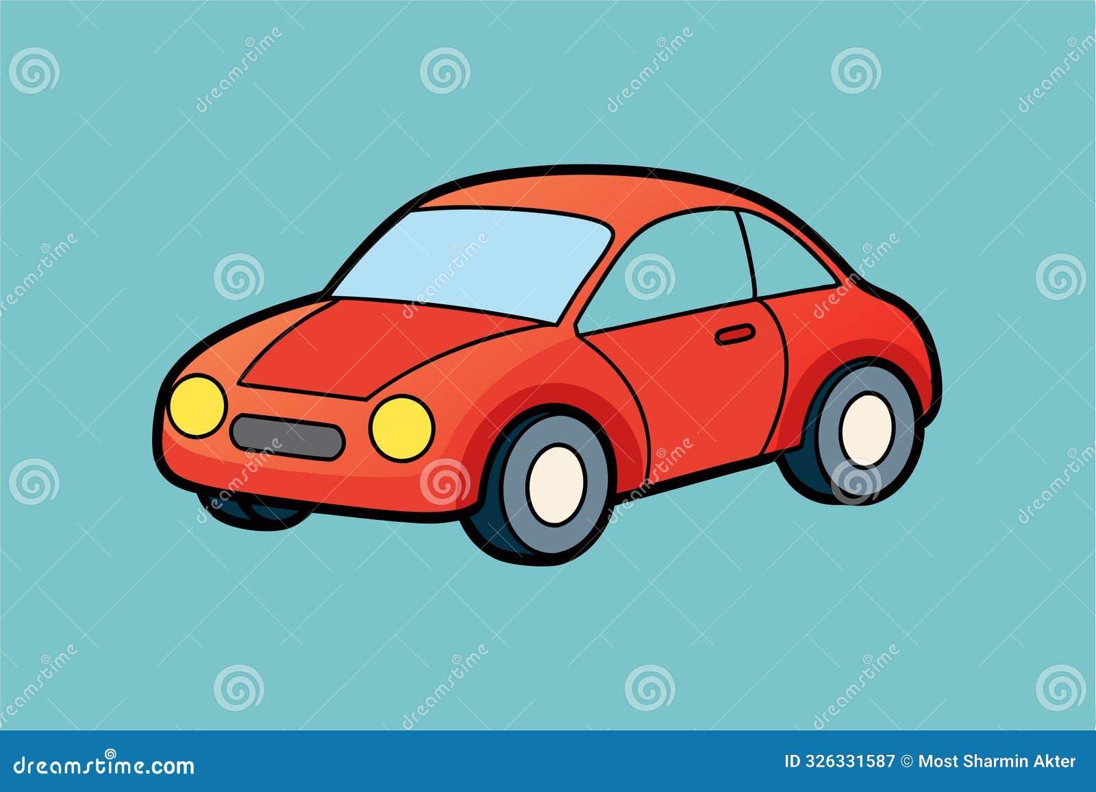 Funny Car Emoticon Vector Illustration Stock Illustration ...