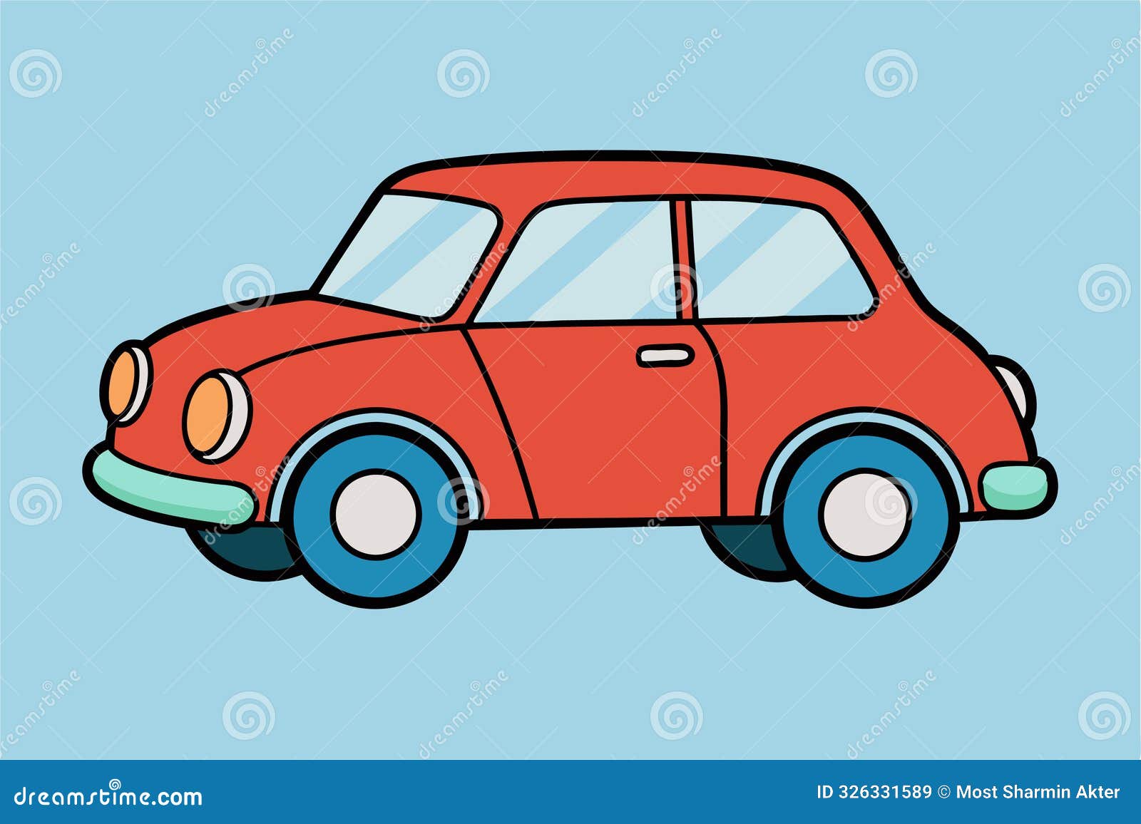 Funny Car Emoticon Vector Illustration Stock Illustration ...