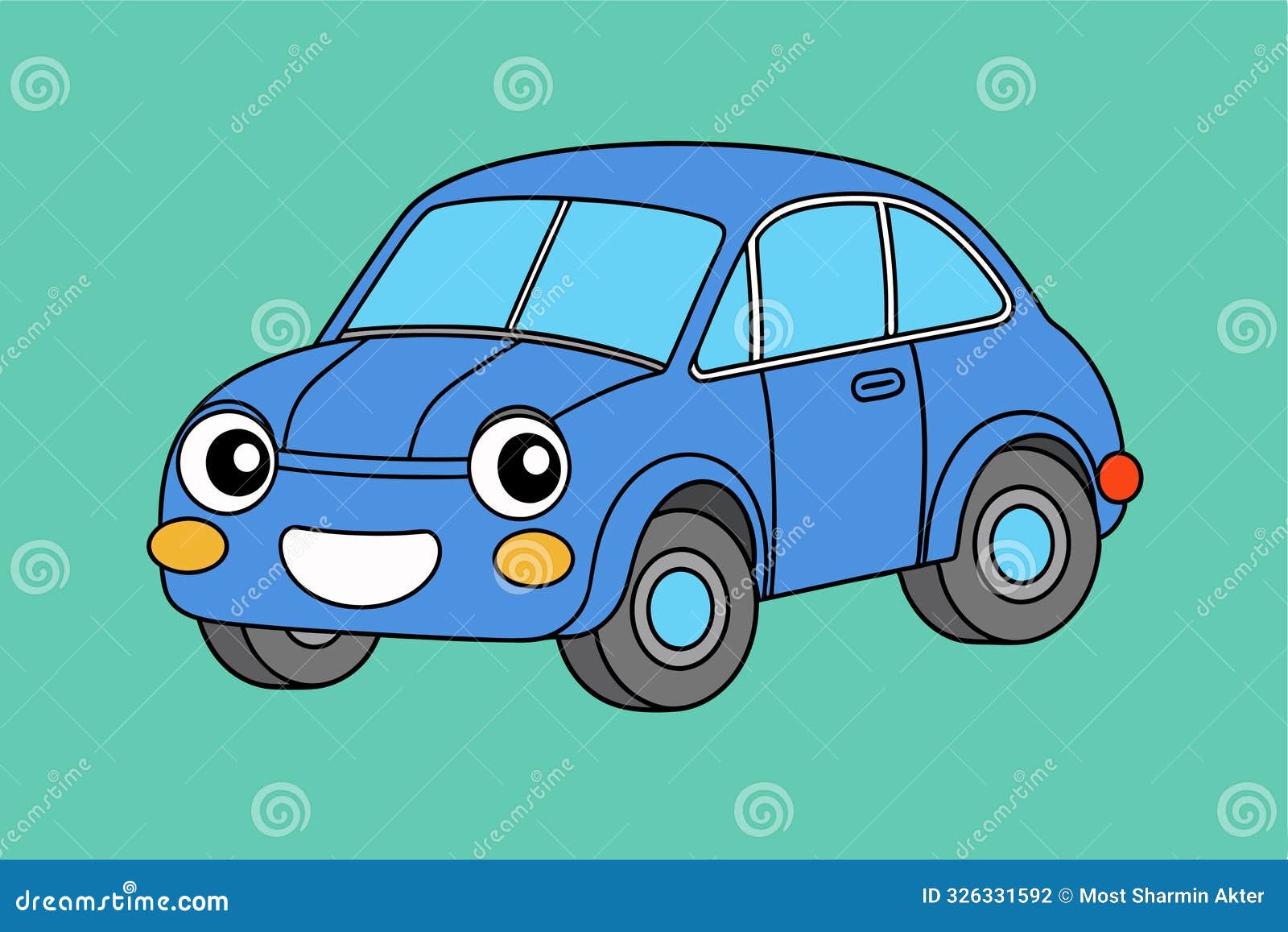 Funny Car Emoticon Vector Illustration Stock Illustration ...