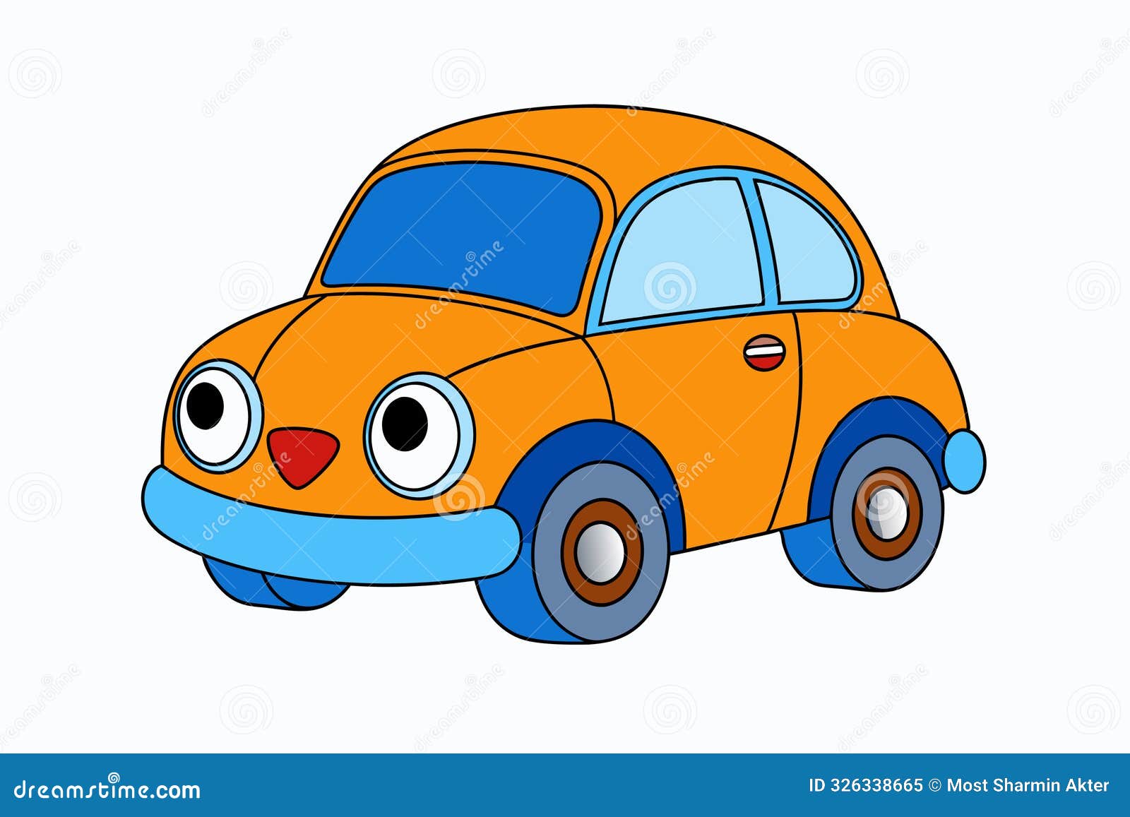 Funny Car Emoticon Vector Illustration Stock Illustration ...