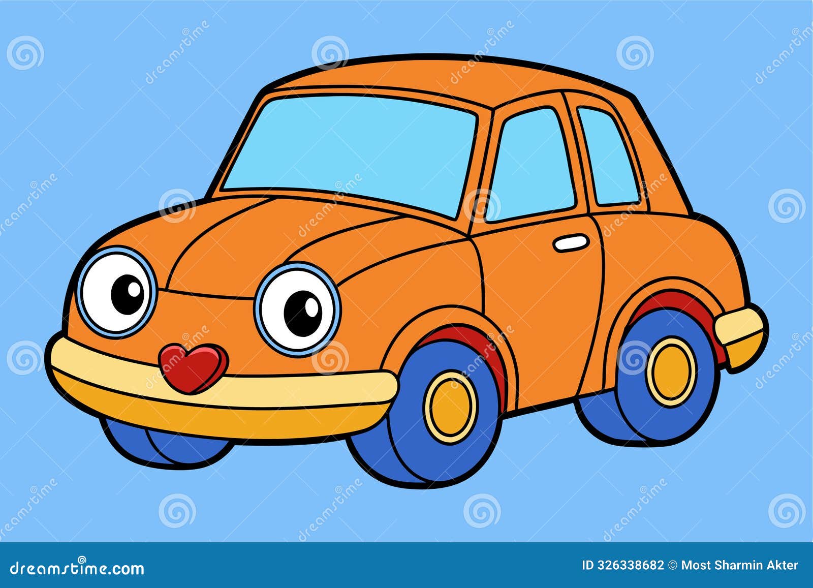 Funny Car Emoticon Vector Illustration Stock Illustration ...