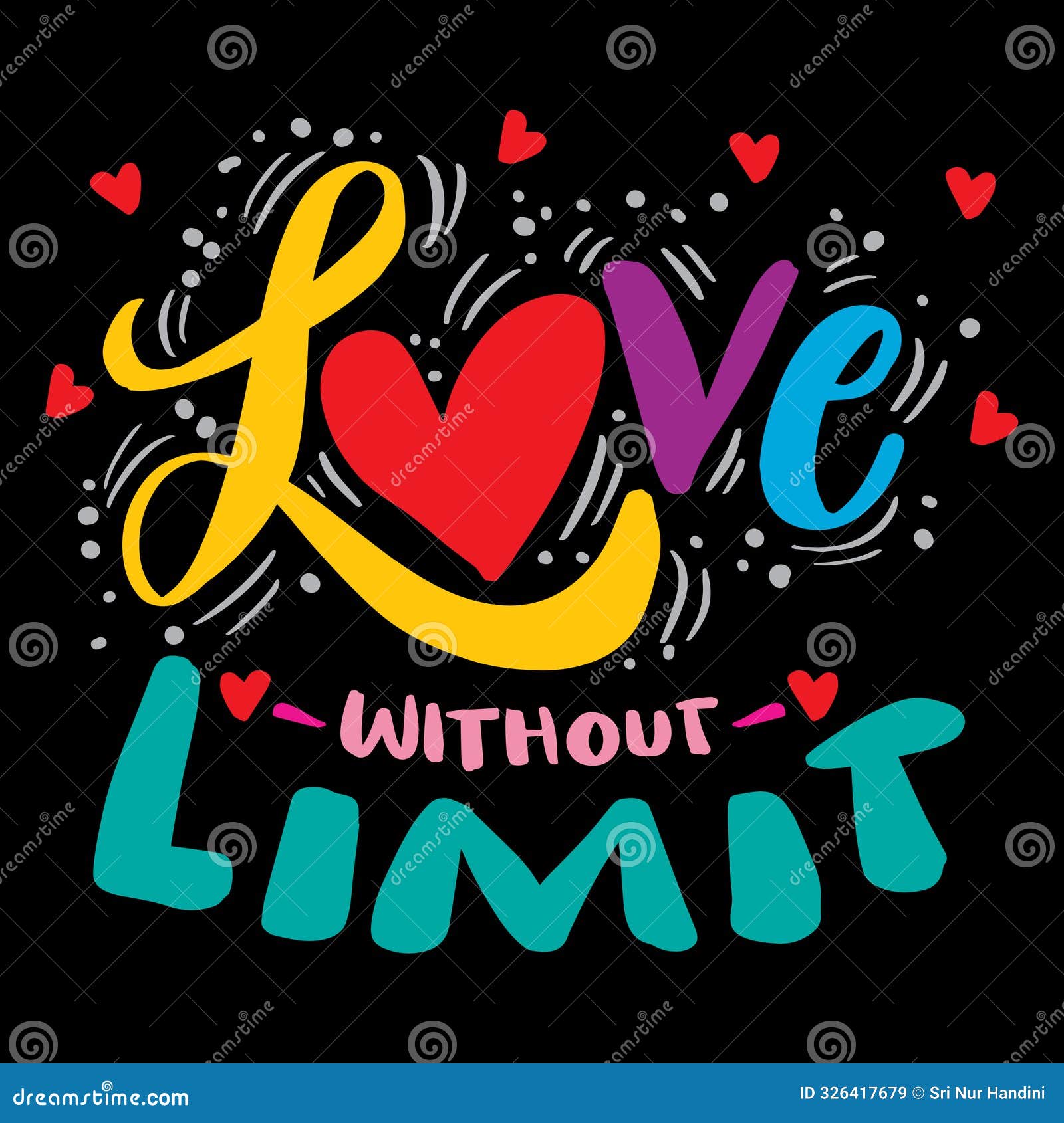 Love without Limit. Hand Drawn Lettering. Vector Illustration. Stock ...