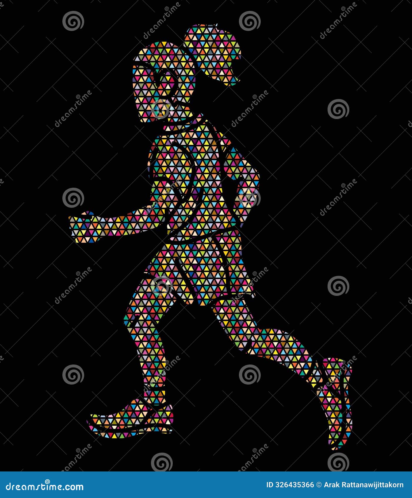 A Girl Running a Child Run Action Cartoon Sport Graphic Vector Stock ...