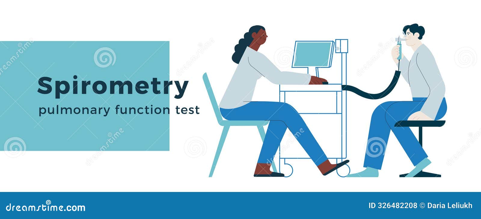 Dark Skin Medical Specialist with Male Patient Performs Spirometry in ...