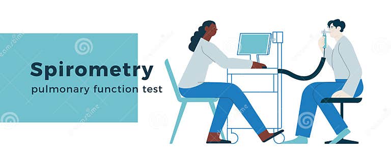 Dark Skin Medical Specialist with Male Patient Performs Spirometry in ...
