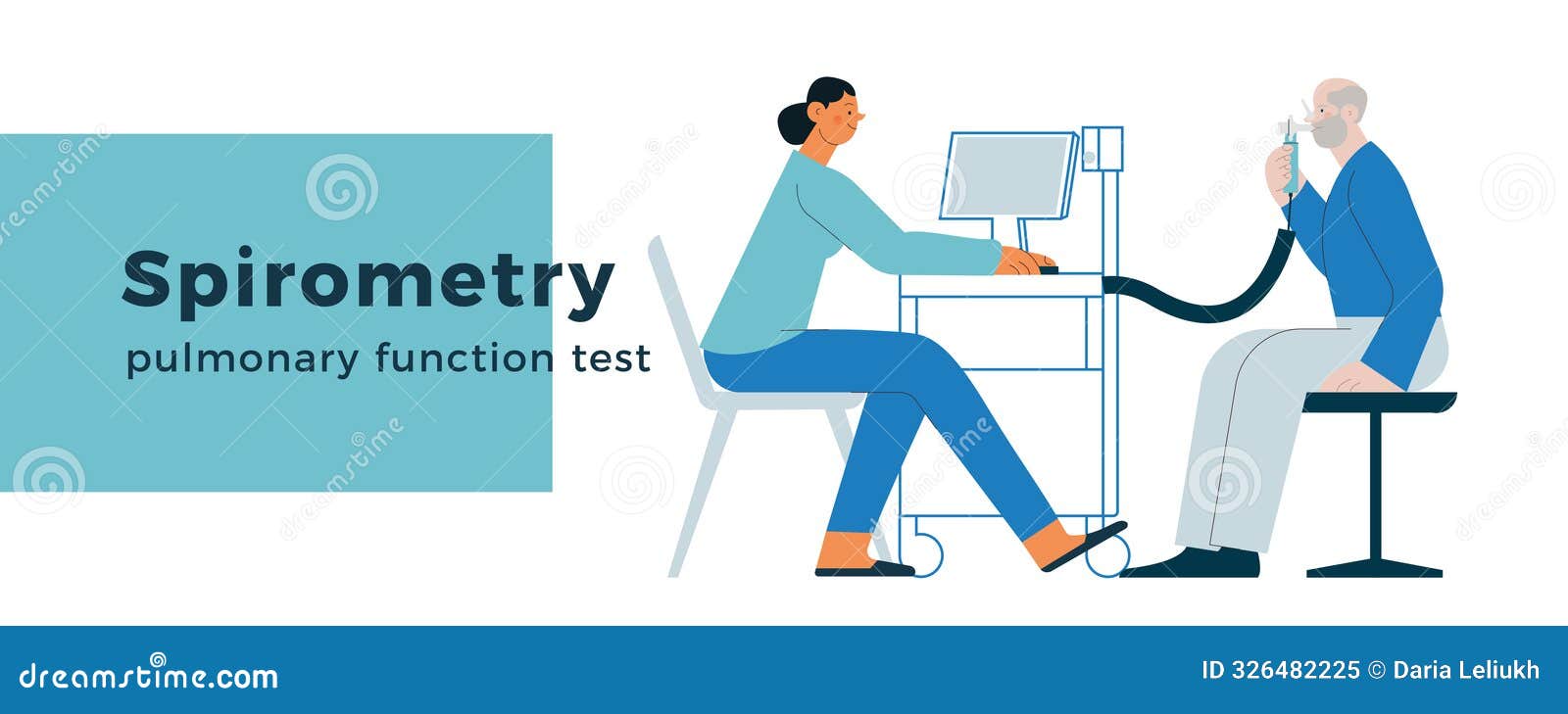 Medical Specialist with Male Patient Performs Spirometry in Laboratory ...