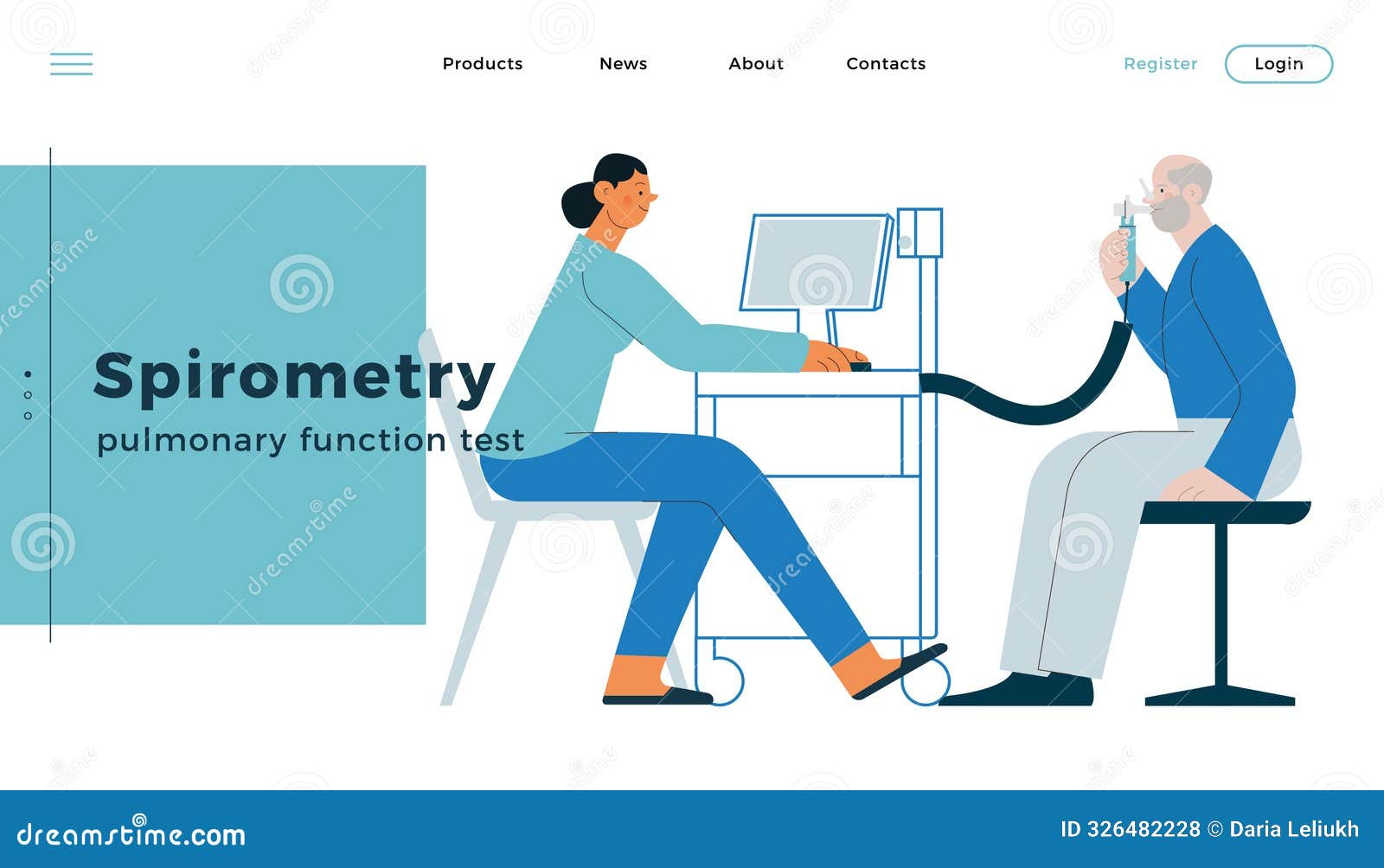 Medical Specialist with Male Patient Performs Spirometry in Laboratory ...