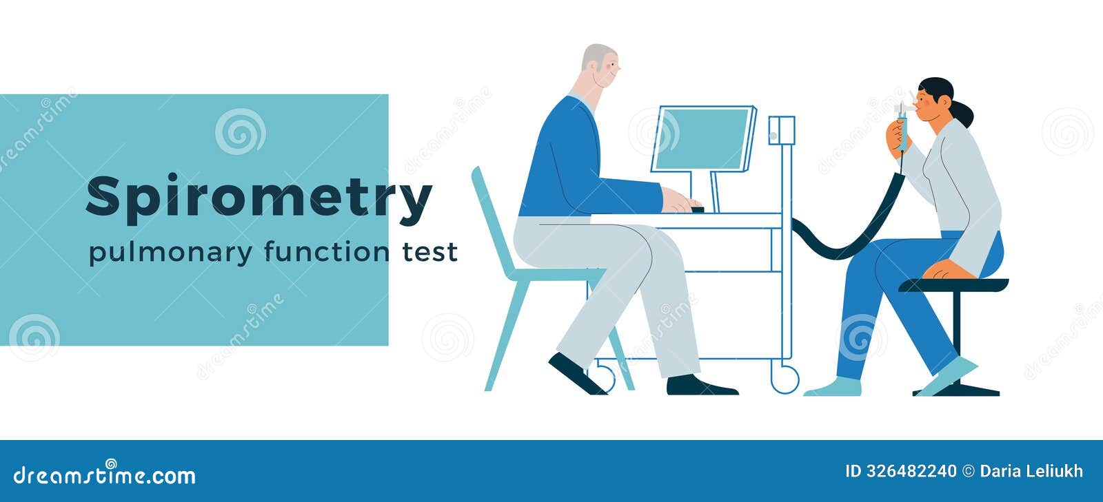 Medical Specialist with Female Patient Performs Spirometry in ...