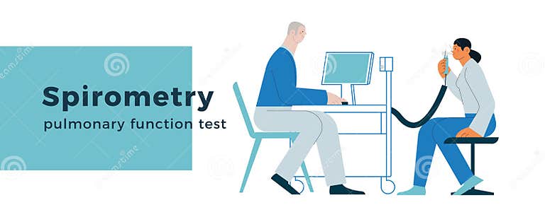 Medical Specialist with Female Patient Performs Spirometry in ...